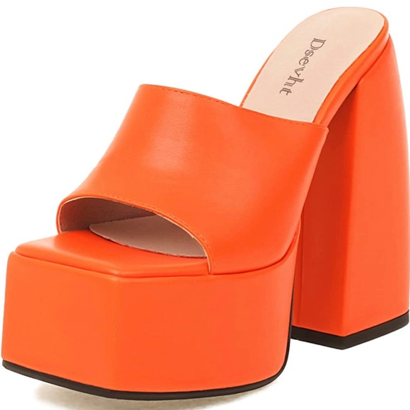 Shoes | Orange Platform Heels | Poshmark